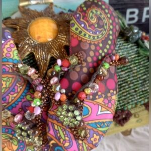 Mary Frances | Bags | Mary Frances Foot Prints Flip Flop Sunset ...